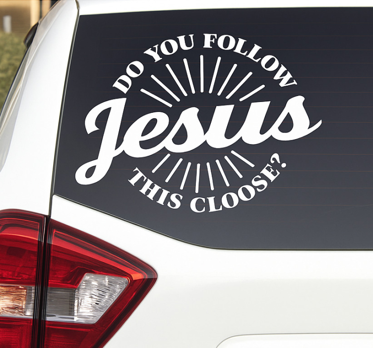 Jesus text humor car sticker