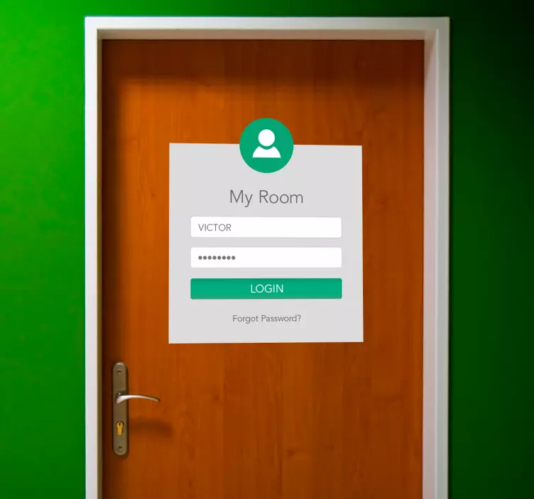 Login and Password Door Sticker - TenStickers