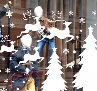 Fantastic Christmas Wall Stickers for shop front - TenStickers
